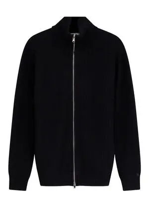 SEVEN GAUGE Ribbed Wool Cardigan - Black