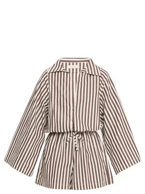Faithfull The Brand Aksel Striped Playsuit - Norway Str Espresso