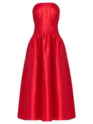 Shoshanna Strapless Bustier Maxi Dress - Apple