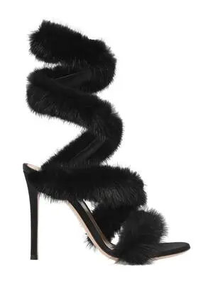 GIANVITO ROSSI Opera Fur Sandal - Nero