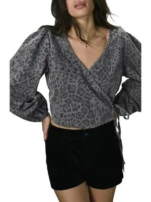 NEXT Animal Print Wrap Shirt