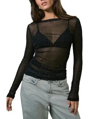 NEXT Ruched Sparkle Top - Black Multi