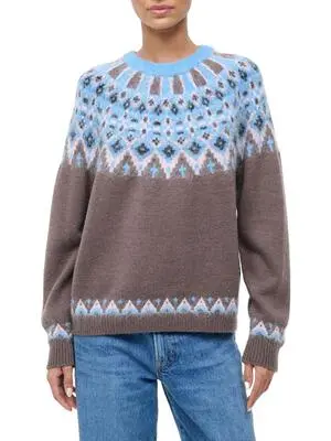 STAUD Zane Fair Isle Wool Blend Sweater