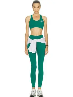 SPORTY & RICH Health & Wellness Club Sports Bra In Green - Alpine