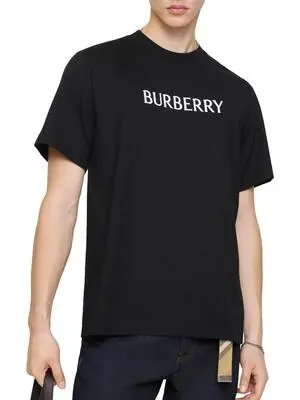Burberry Logo Cotton T-shirt - Black