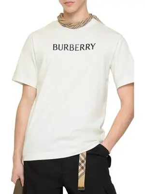 Burberry Logo Cotton T-shirt - Chalk White
