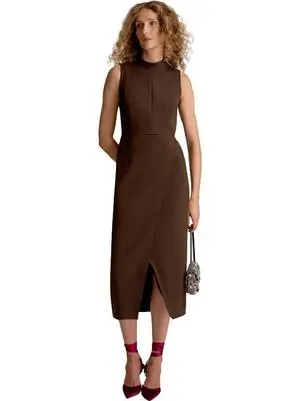 M.M.LAFLEUR Valencia Flex Suiting Power Dress - Chocolate Torte Melange
