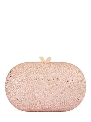OLGA BERG Faye Oval Frame Clutch - Blush