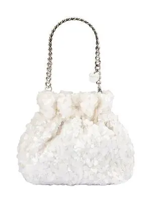 OLGA BERG Mattie Sequin Top Handle Bag - Ivory