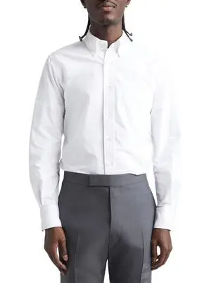 Thom Browne Cotton Oxford Armband Button-down Shirt - White