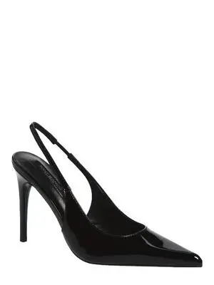 TONY BIANCO Pointed Toe Slingback Pumps Black Patent