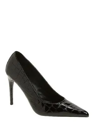 TONY BIANCO Cassidy Pointed Toe Pump - Black Croc Patent