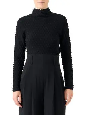 AKRIS Dot Mock Neck Sweater