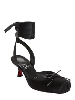 CHRISTIAN LOUBOUTIN Cassia Lace-up Slingback Pump - Black/black