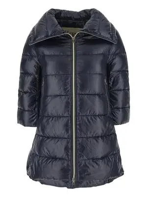 Herno Cleofe Tech Fabric Down Jacket With Zip Closure - Black
