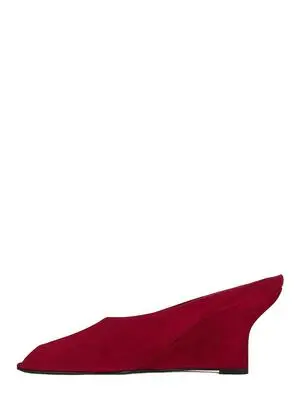 TOTÊME-Peep Toe Velvet Wedge