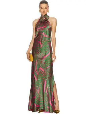 Silvia Tcherassi Tila Dress - Pink & Green Abstract