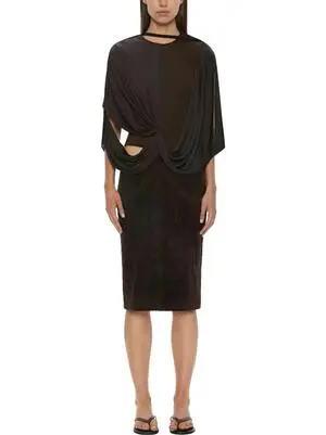 Christopher Esber Collision Cut-out Midi Dress - Brown