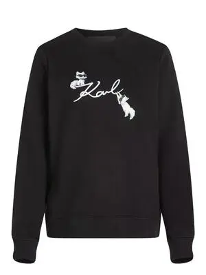 Karl Lagerfeld Ikon Signature Choupette Sweatshirt - Black