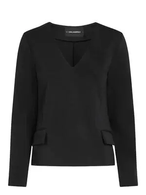Karl Lagerfeld Flap-pocket Top - Black