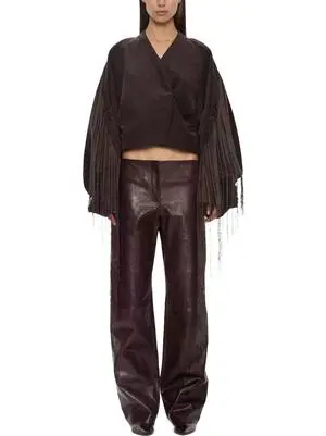 Christopher Esber Corduroy Cocoon Fringed Jacket - Brown