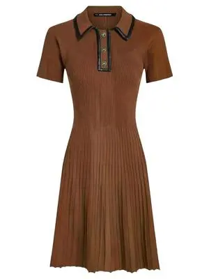 Karl Lagerfeld Button-fastening Polo Dress - Brown