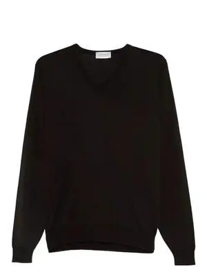John Smedley Blenheim V-neck Knitwear - Brown