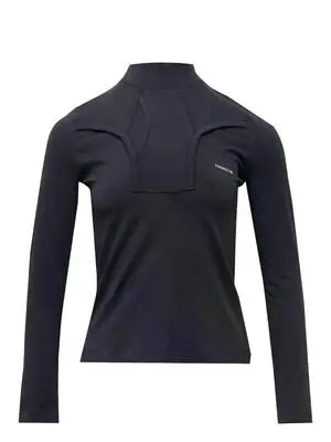 PUSHBUTTON Motif Jersey Top - Black