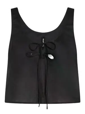 Karl Lagerfeld Tie-front Top - Black