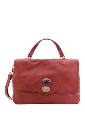ZANELLATO Postina M Flap Leather Shoulder Bag Red