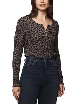 Splendid Leo Forever Henley Top - Leaopard Print