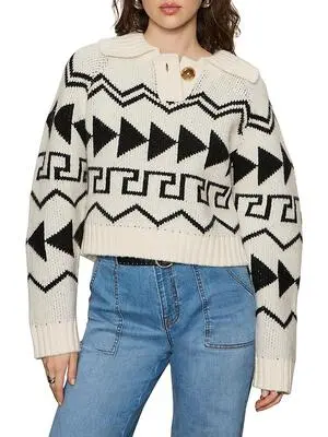 Sanctuary Fair Isle Pullover Sweater - Chalk