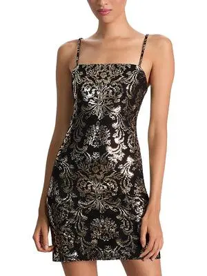 Alice + Olivia Fifi Metallic Brocade Mini Dress - Mnlt Rco B