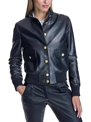 MAXIMILIAN Leather Bomber Jacket