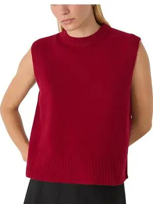 Whistles Wool Sleeveless Top - Dark Red