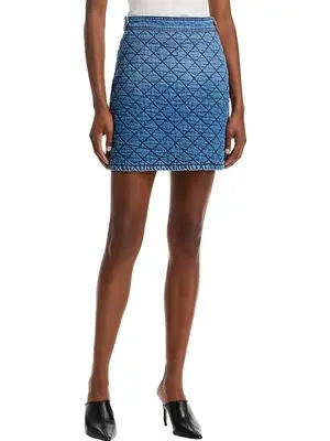 Farm Rio Quilted Mini Skirt - Denim