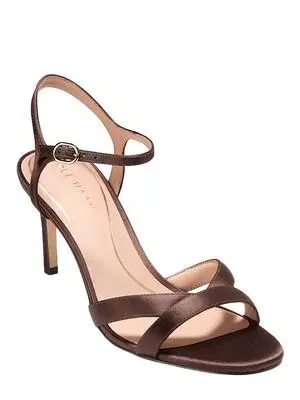 Cole Haan Constantina Strappy High Heel Sandals - Dark Chocolate Satin