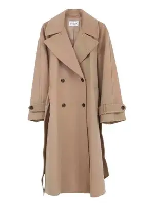 Marella Double-breasted Belted Coat - Neutrals