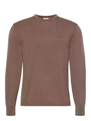 Calvin Klein Long-sleeved Crew-neck Sweater - Brown