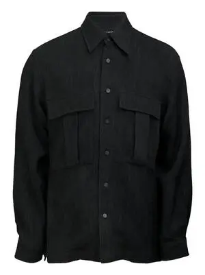 TAAKK Flap-pocket Crepe Shirt - Black