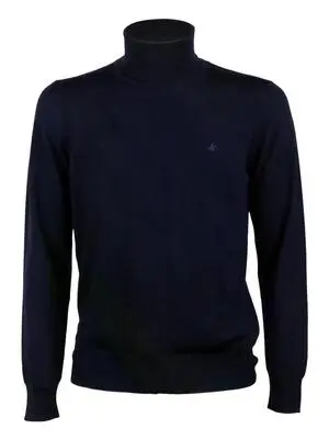 BROOKSFIELD Roll Neck Logo Sweater Blue