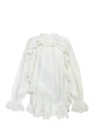 Ulla Johnson Marcella Asymmetrical Long-sleeve Blouse - White