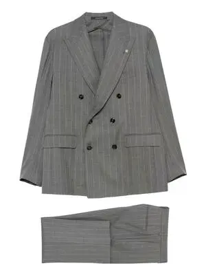 Tagliatore Double-breasted Striped Suit - Grey