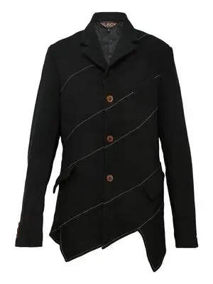 BLACK COMME DES GARÇONS Asymmetric-hem Blazer - Black
