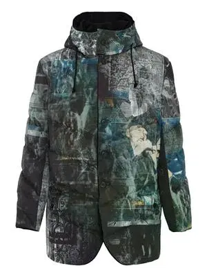 Yohji Yamamoto Graphic-print Padded Jacket - Black
