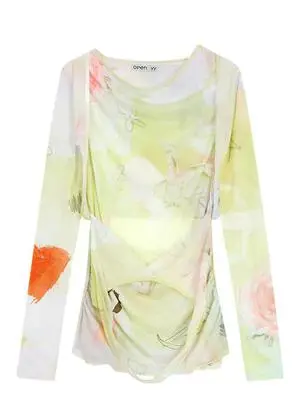 OPEN YY Graphic-print Top - Yellow