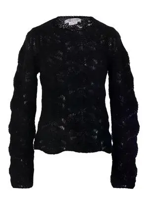Comme Des Garçons Open-work Long-sleeve Sweater - Black
