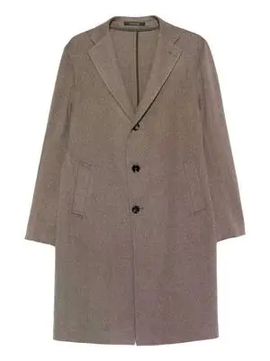 Tagliatore Buttoned Colorado Coat - Brown