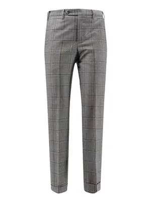 PT TORINO Checked Trousers - Grey