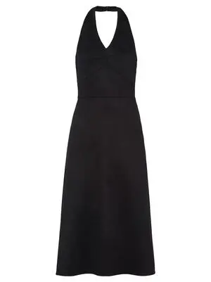 Prada Cashmere V-neck Midi Dress - Black